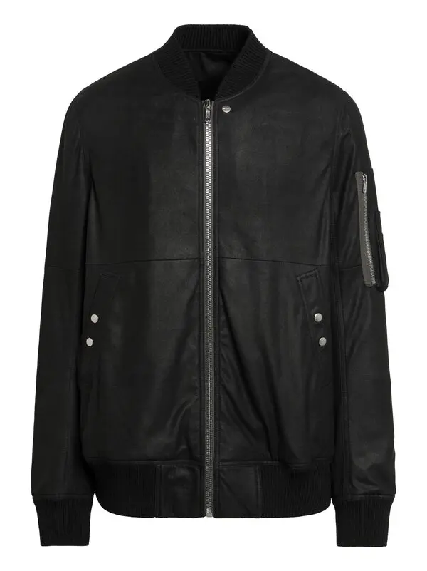 Rick Owens Leather Zip Jacket - Black