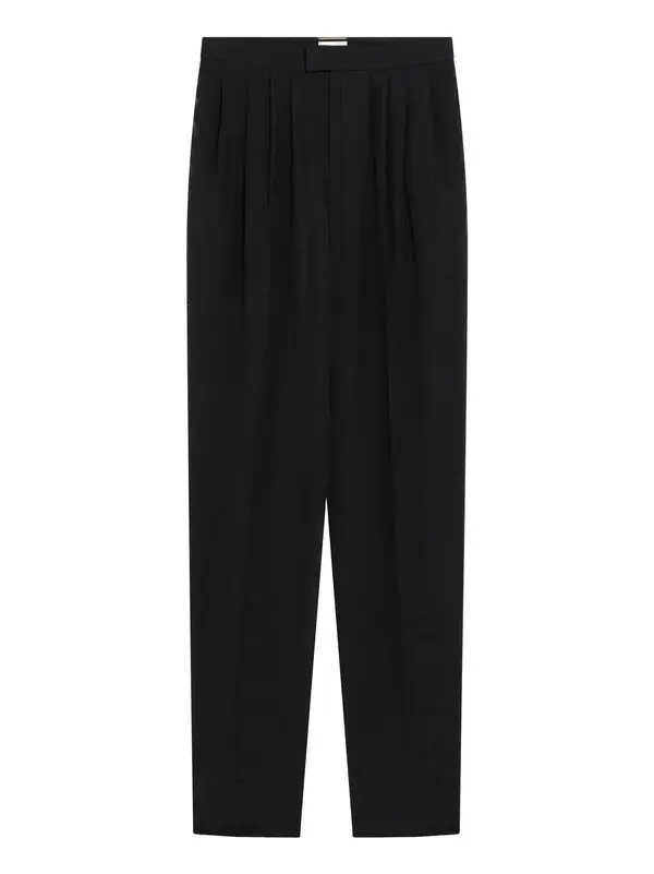 Saint Laurent Tailored Trousers In Habutai Silk - Black