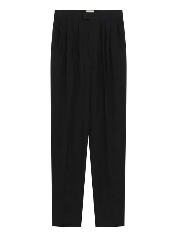 Saint Laurent Tailored Habutai Silk Trousers - Black