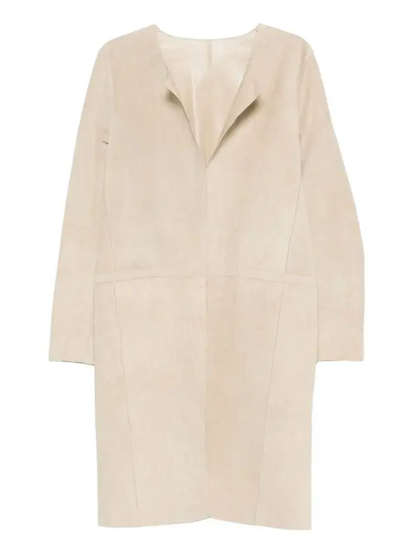 TOTEME Suede Leather Coat - Multicolor