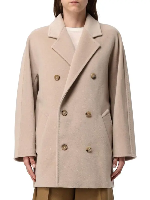 Max Mara Double-breasted Wool Caban Coat - Cream