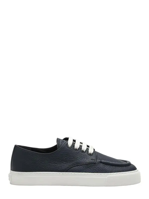 Prada Baltic Hammered Leather Sneakers - Blue