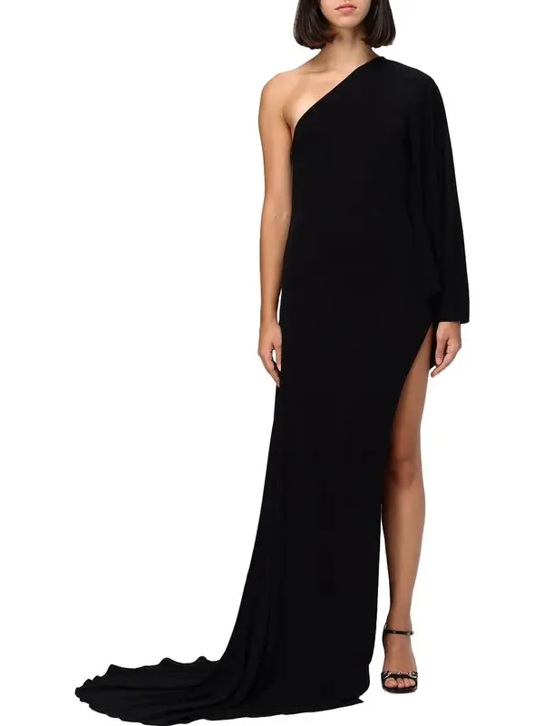 Gucci One-shoulder Asymmetric Long Evening Gown In Jersey - Black