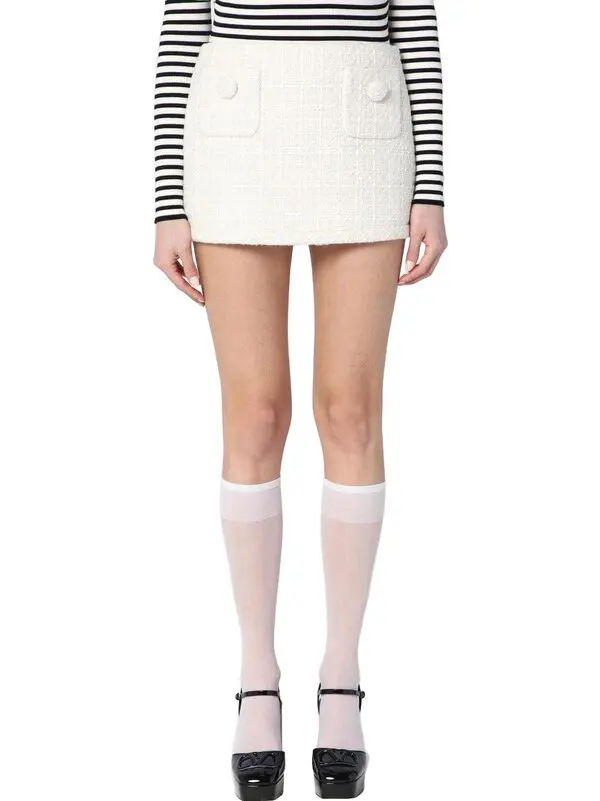 Marc Jacobs Textured Tweed Mini Skirt - Gray