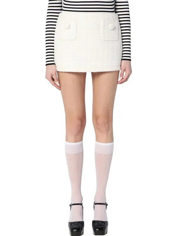 Marc Jacobs Textured Tweed Mini Skirt - Gray