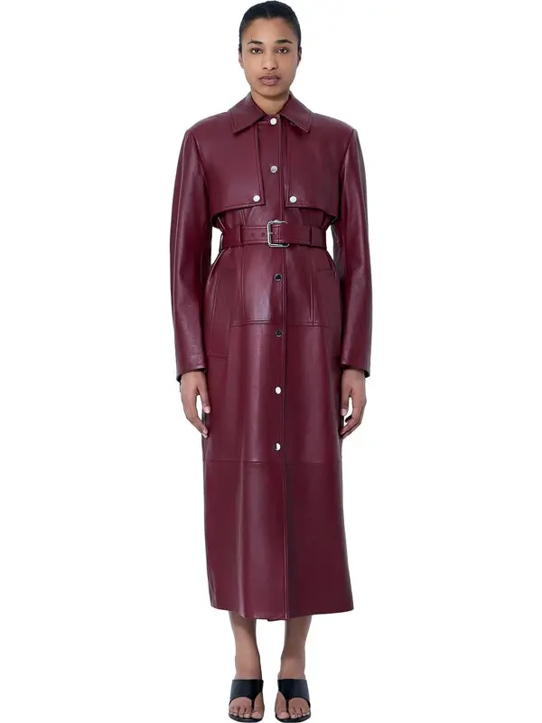 Sportmax Long Leather Coat - Multicolor