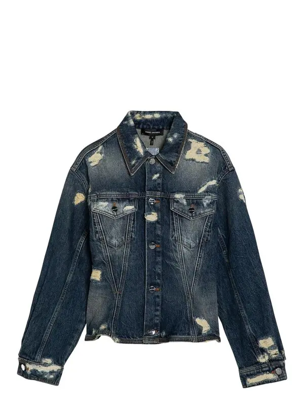 Marc Jacobs Washed Denim Jacket With Worn Details - Blue