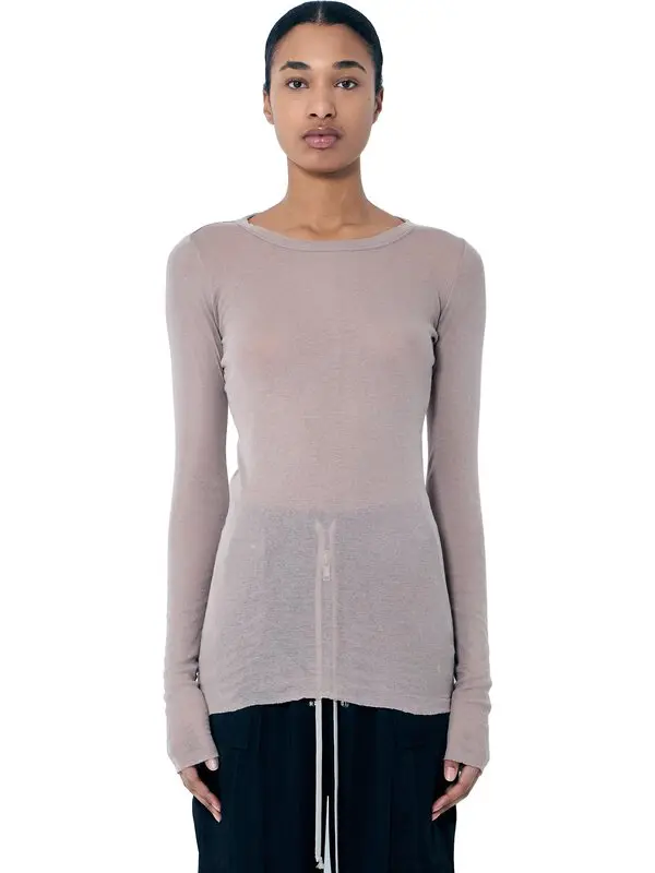 Rick Owens Rib Long Sleeve T-shirt - Cream