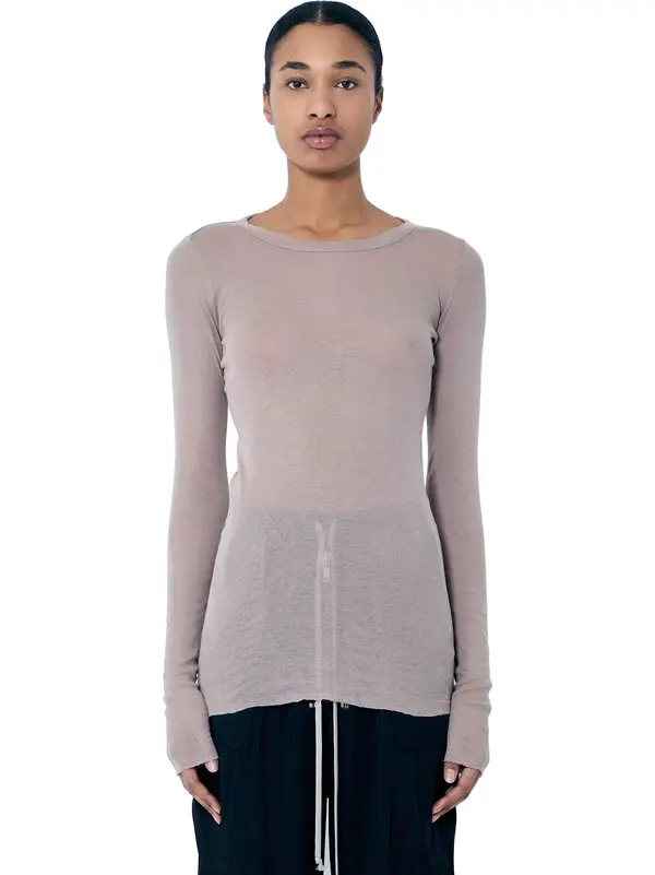 Rick Owens Rib Long Sleeve T-shirt - Cream