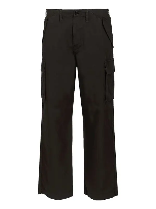 Burberry Cotton Twill Cargo Trousers - Black