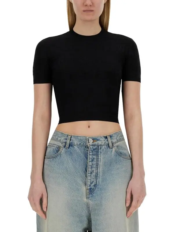 Balenciaga Cropped Shirt - Black