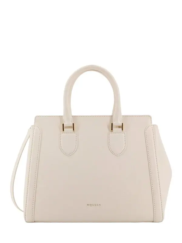 Alexander McQueen Birdee Large Leather Shoulder Bag - Cream