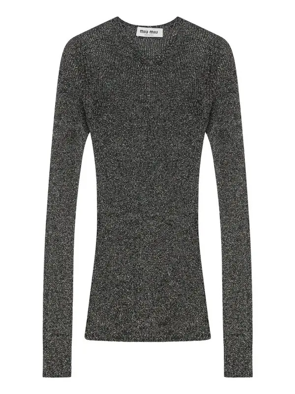 Miu Miu Lurex Long-sleeve Shirt - Multicolor
