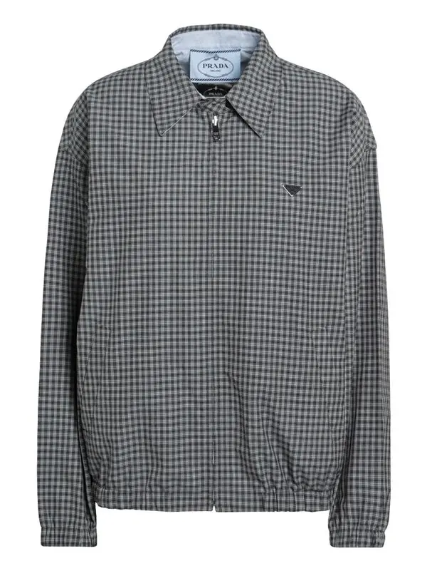 Prada Checked Shirt Jacket - Gray