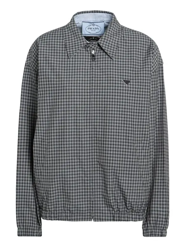 Prada Checked Shirt Jacket - Gray