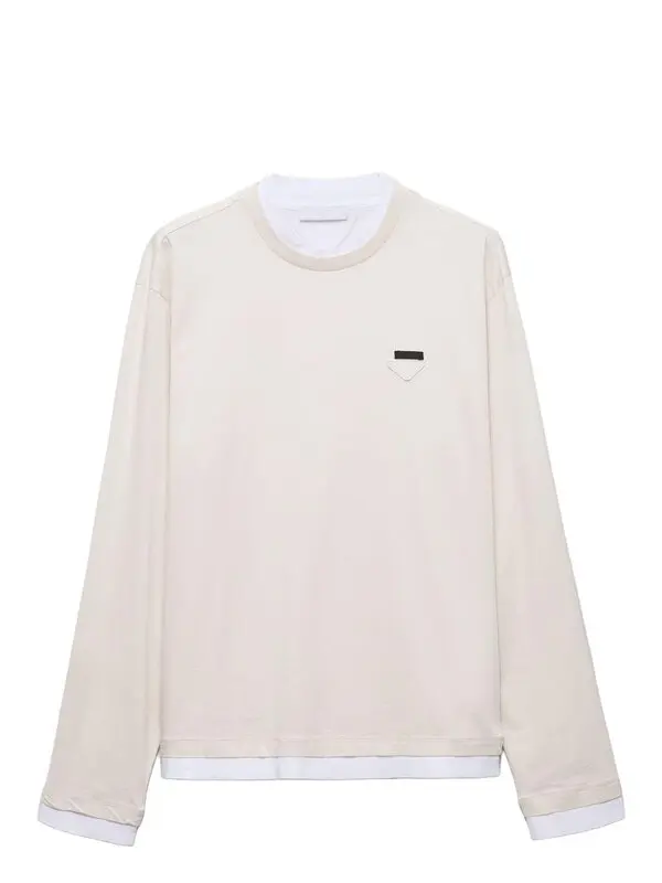Prada Long Sleeve Crew Neck T-shirt - White