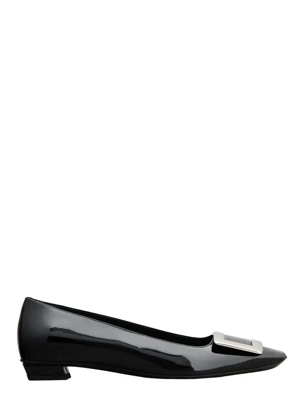 ROGER VIVIER Belle Vivier Patent Leather Ballet Flats - Black