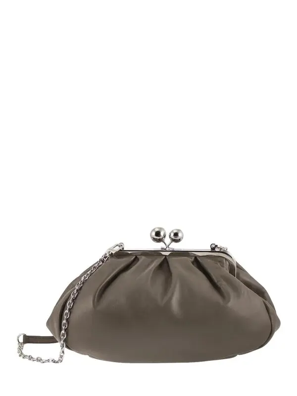 Max Mara Leather Clutch - Gray