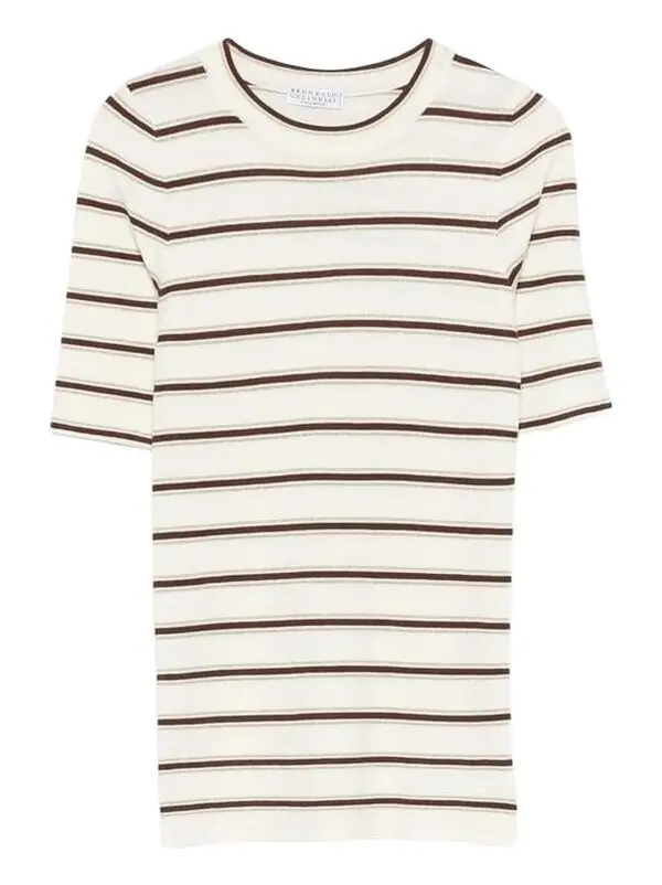 Brunello Cucinelli Neutrals Tops T-shirts & Jerseys - Cream