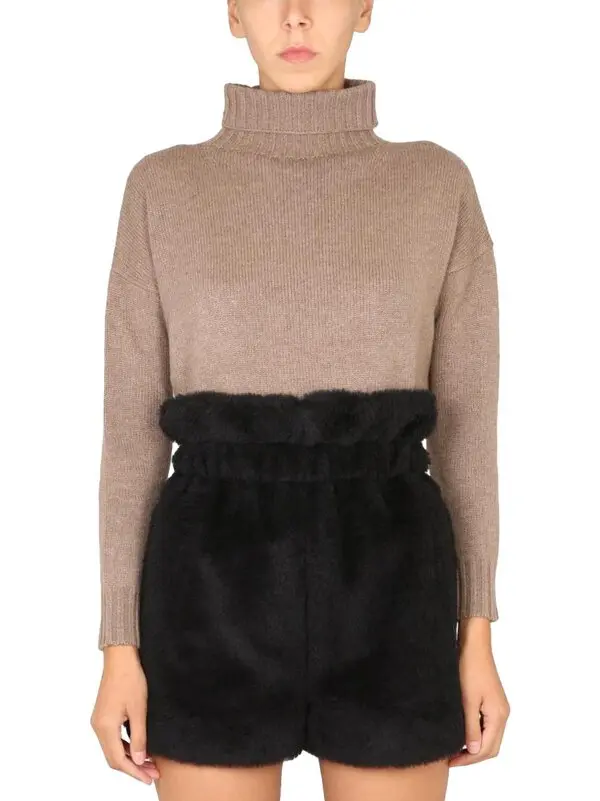 Max Mara Turtleneck Cropped Sweater - Cream