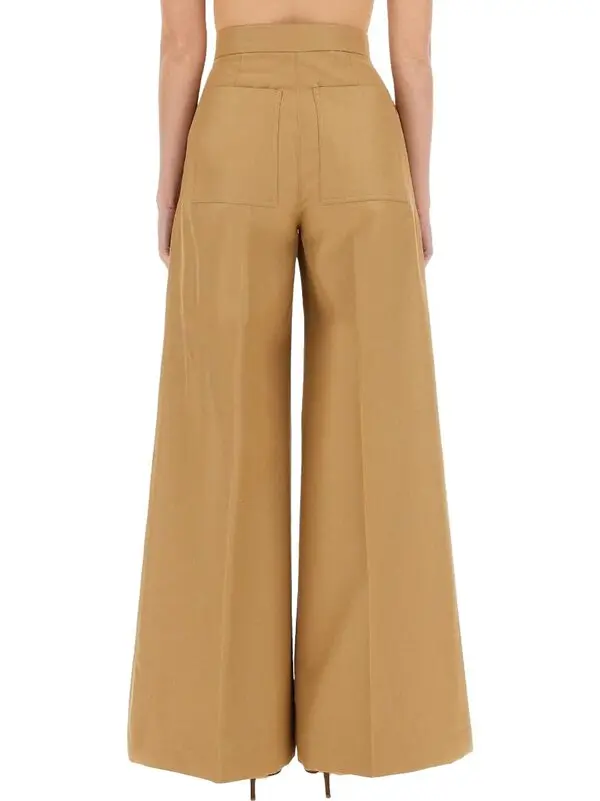 Max Mara Cotton Wide Leg Pants - Cream
