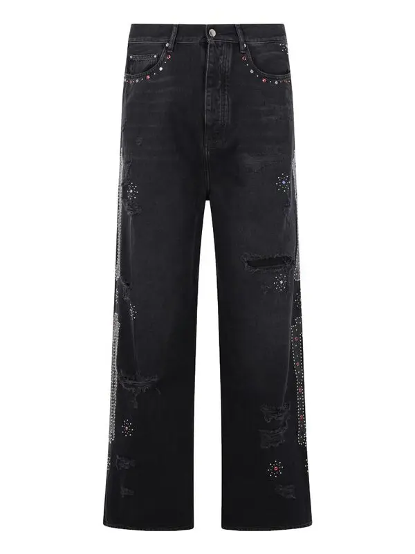 Amiri Denim Wide-leg Jeans - Black