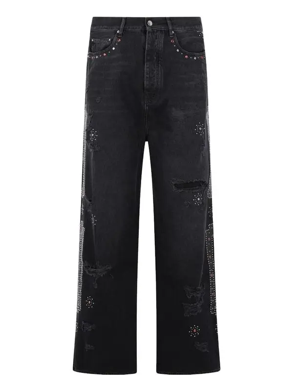 Amiri Denim Wide-leg Jeans - Black