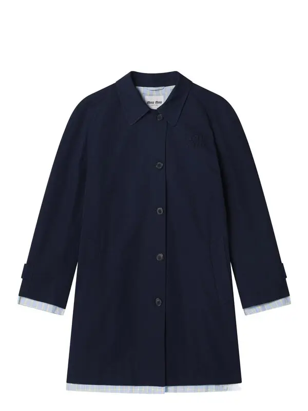 Miu Miu Cotton Overcoat - Blue