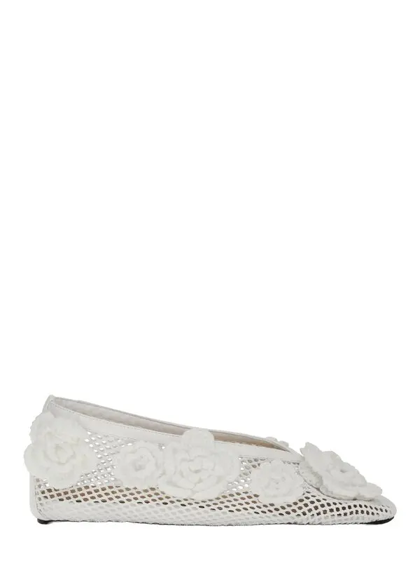 GANNI Jenny Mesh Ballerinas - White