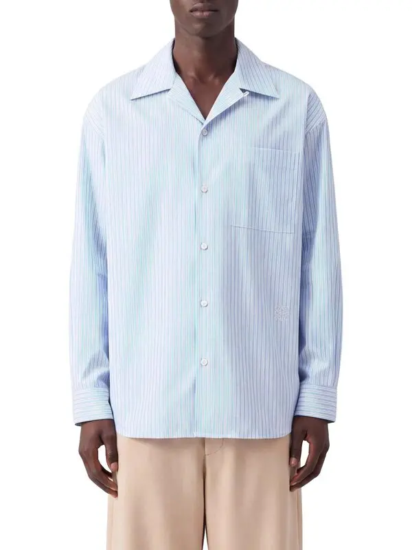 Loewe Striped Cotton Casual Shirt - White