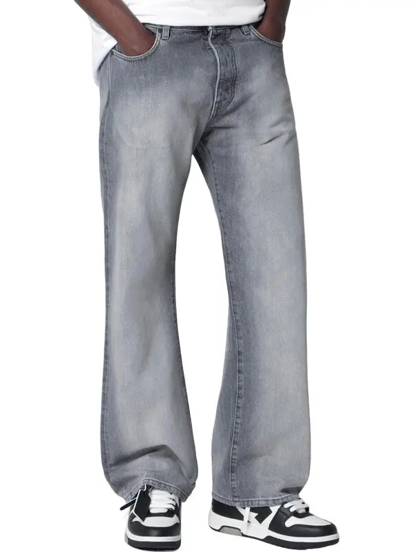 Off-White Grey Washed-effect Jeans - Gray