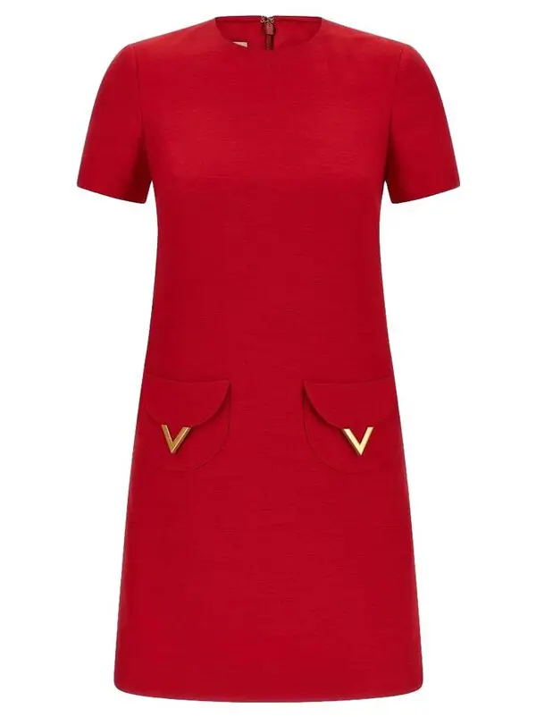 Valentino Garavani Vlogo Signature Wool And Silk Dress - Multicolor