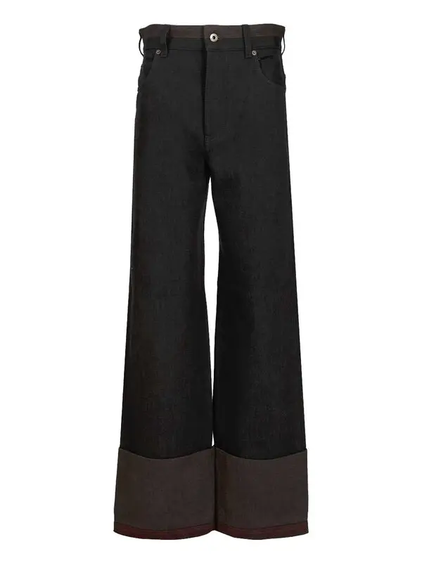Loewe Cuffed Denim Jeans - Black