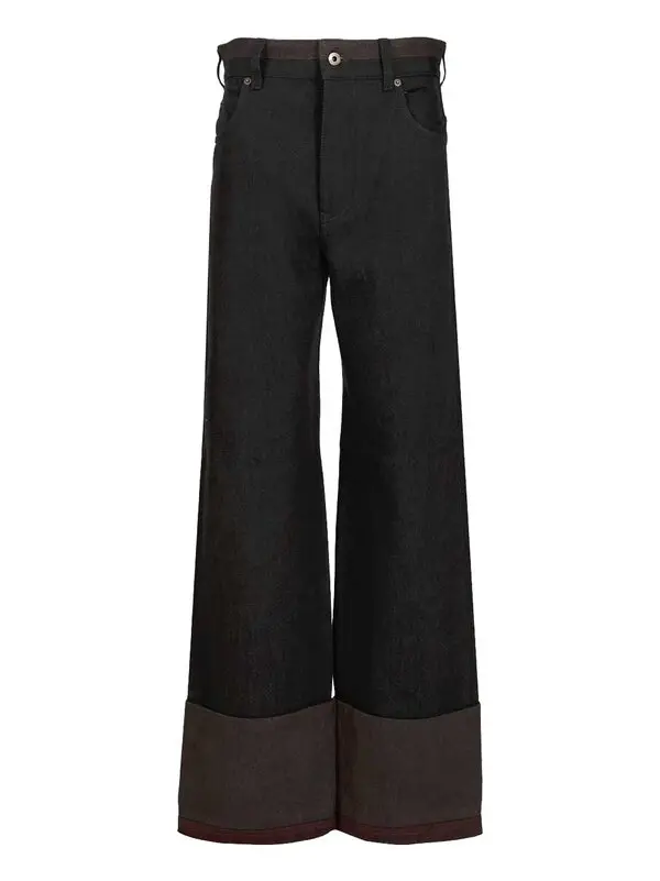 Loewe Cuffed Denim Jeans - Black