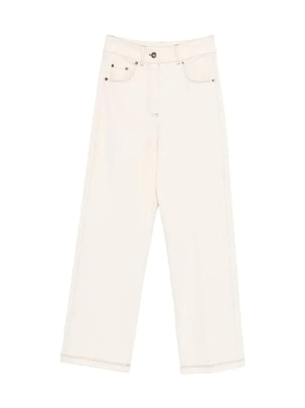 Max Mara Neutrals Trousers Straight Trousers - Cream