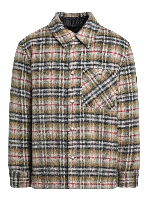 Burberry Beige Checked Wool Shirt Jacket - Cream