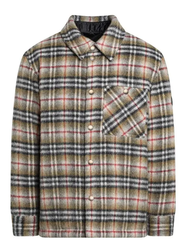 Burberry Beige Checked Wool Shirt Jacket - Cream