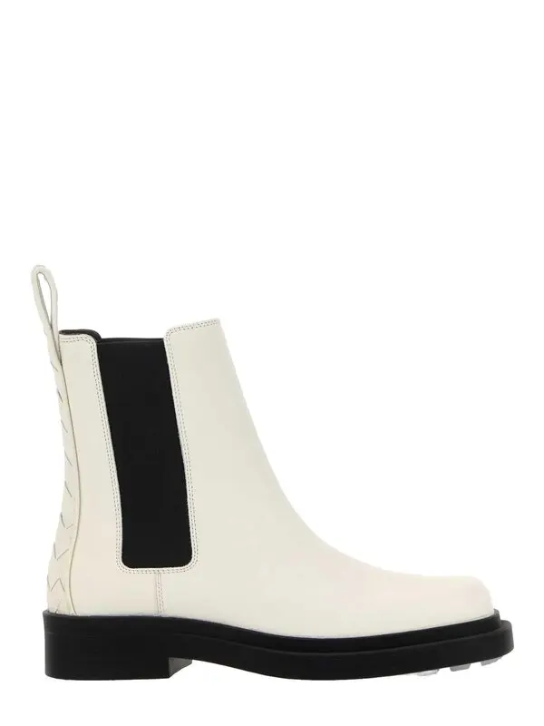 Bottega Veneta Leather Chelsea Ben Ankle Boots - White