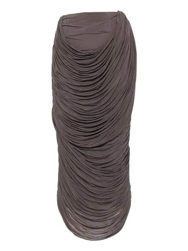 Magda Butrym Asymmetric Draped Skirt - Brown