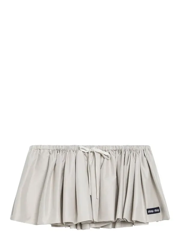 Miu Miu Ponge Tech Mini Skirt - Cream