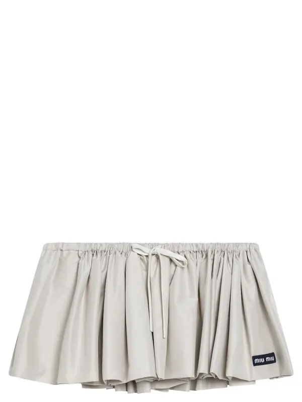 Miu Miu Ponge Tech Mini Skirt - Cream