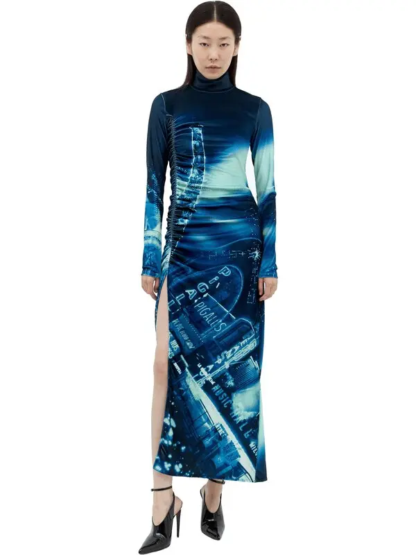 JEAN PAUL GAULTIER Pigalle Gathered Velvet Dress - Blue