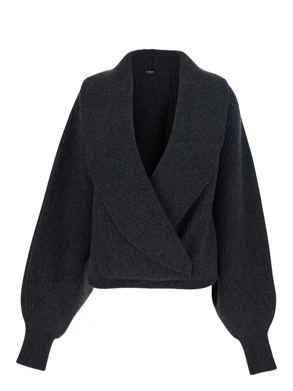 Balmain Wool Wrap-effect Sweater - Multicolor