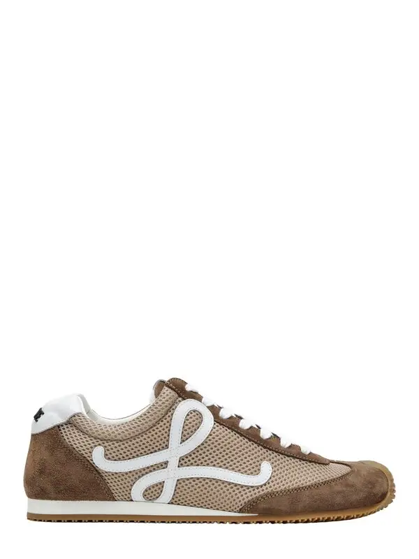 Loewe Ballet Runner 2.0 Sneakers In Suede And Mesh Beige - Cream