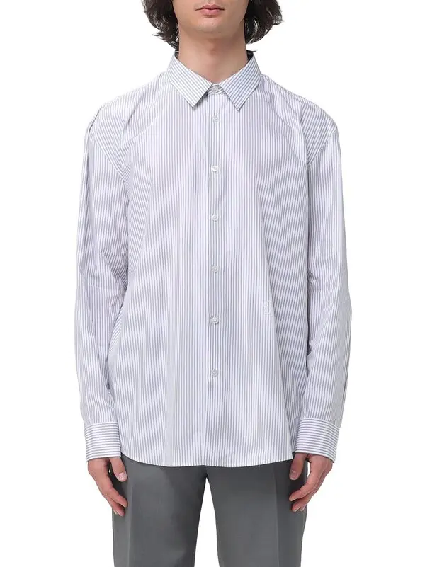 Saint Laurent Striped Cotton Casual Shirt - Cream