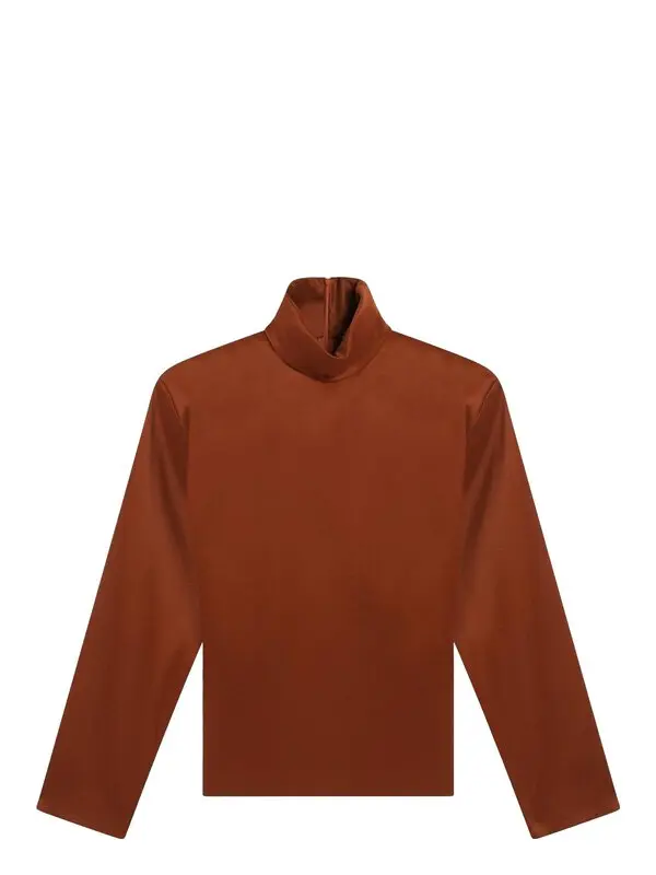 Saint Laurent Silk-blend Blouse - Brown