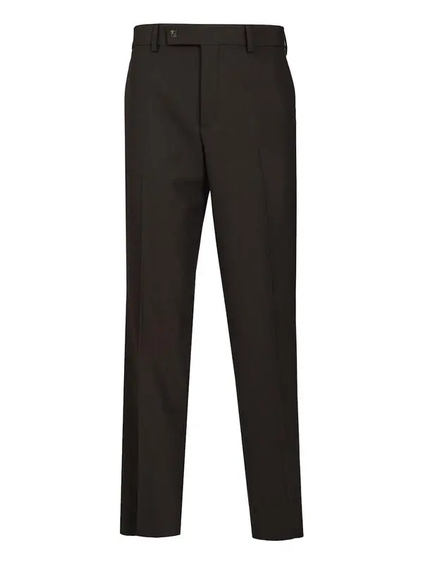 Fendi Wool Gabardine Cigarette Trousers - Brown