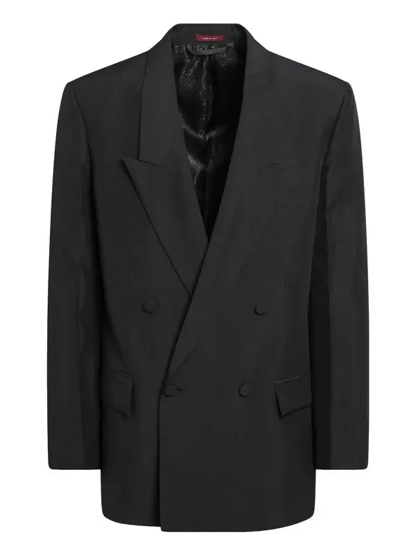 Gucci Double-breasted Technical Panama Jacket - Black