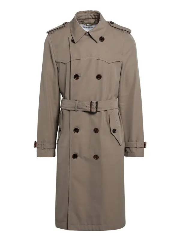 Burberry Short Foxfield Trench Coat In Cotton And Silk - Cream