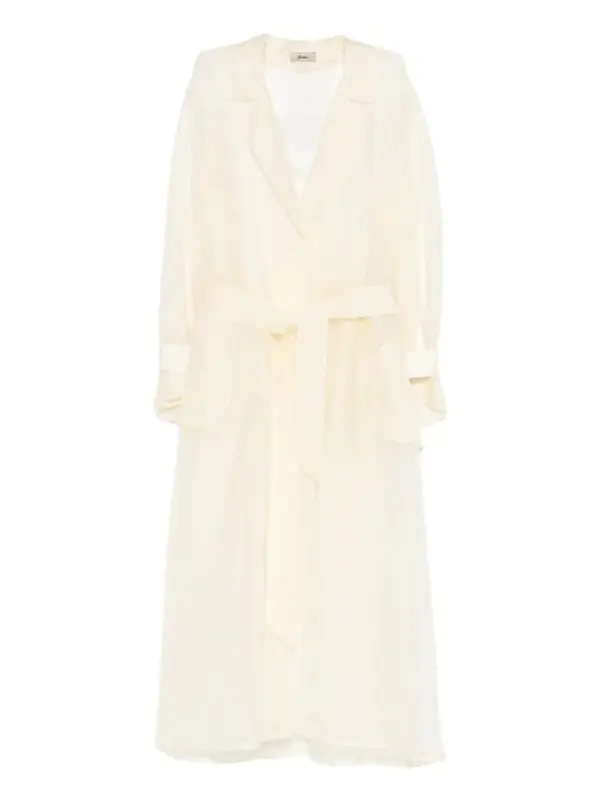 Herno Oversized Sheer Coat - Cream